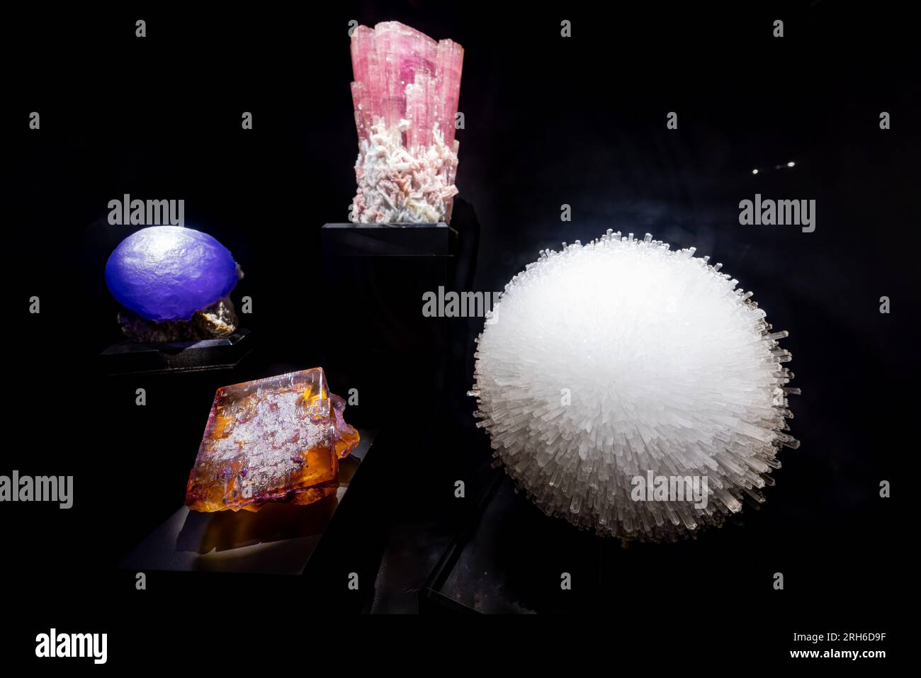 Texas, JUL 3 2023 - Close up shot ort mineral display in the Perot ...