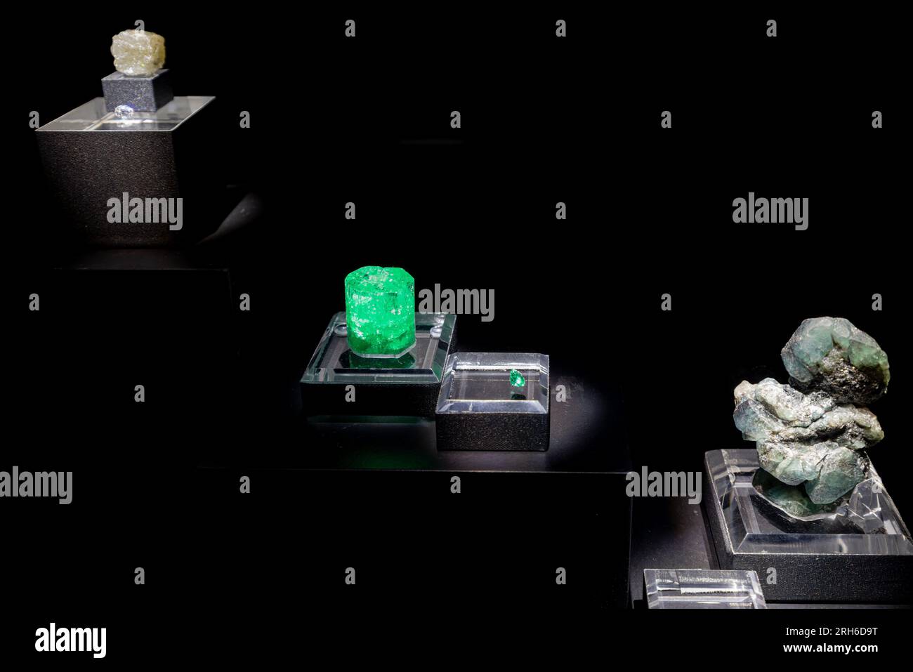 Texas, JUL 3 2023 - Close up shot ort mineral display in the Perot ...