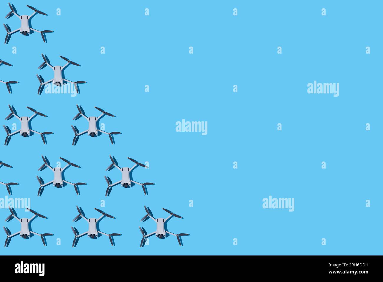 Pattern of gray drones, with photo and video cameras, and dark ...