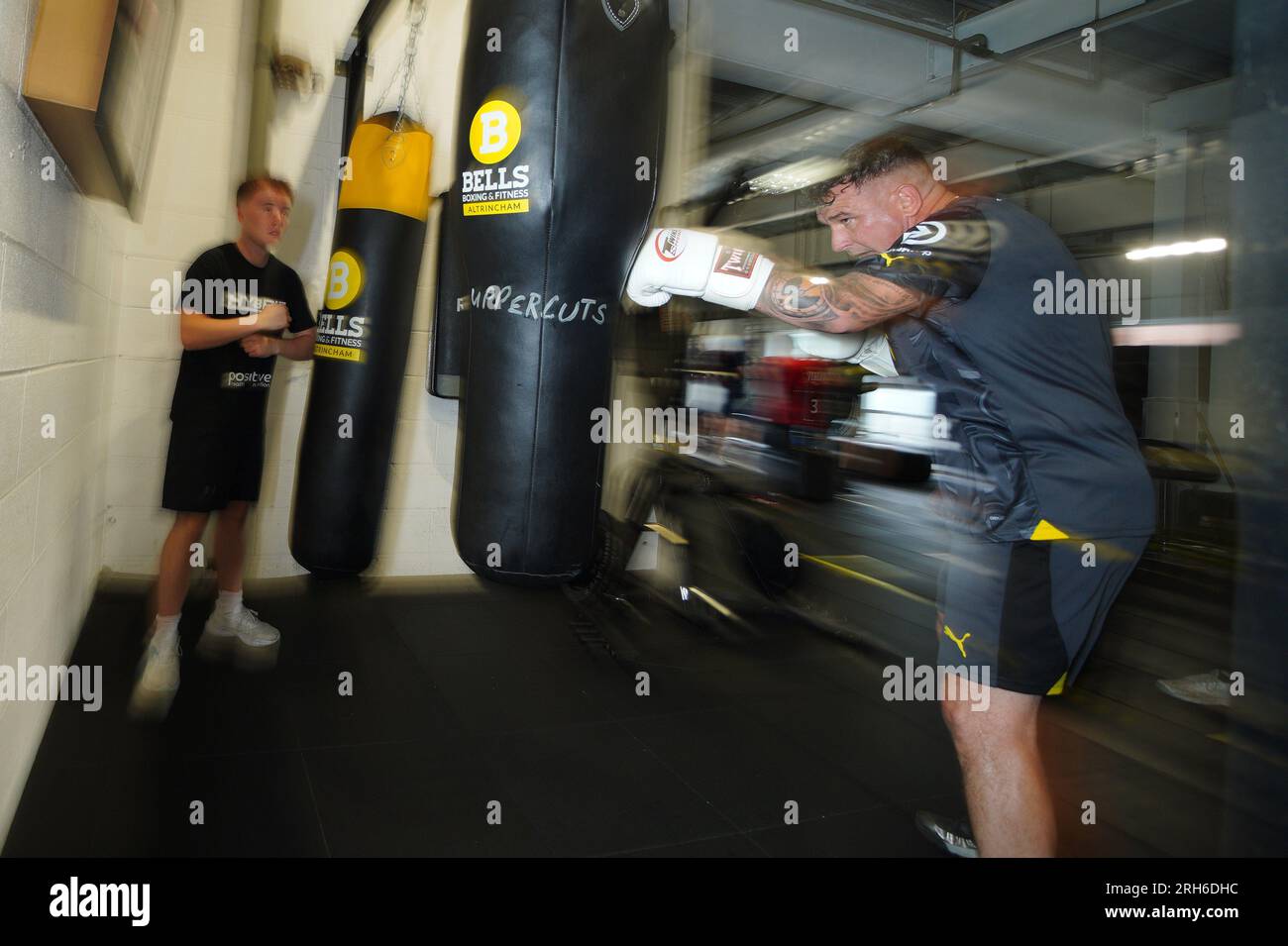 Dave Thompson boxing as he nears the end of his boxing marathon, to ...