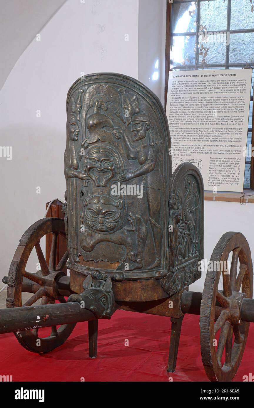 Italy Umbria Monteleone di Spoleto Etruscan chariot Copy from original ...