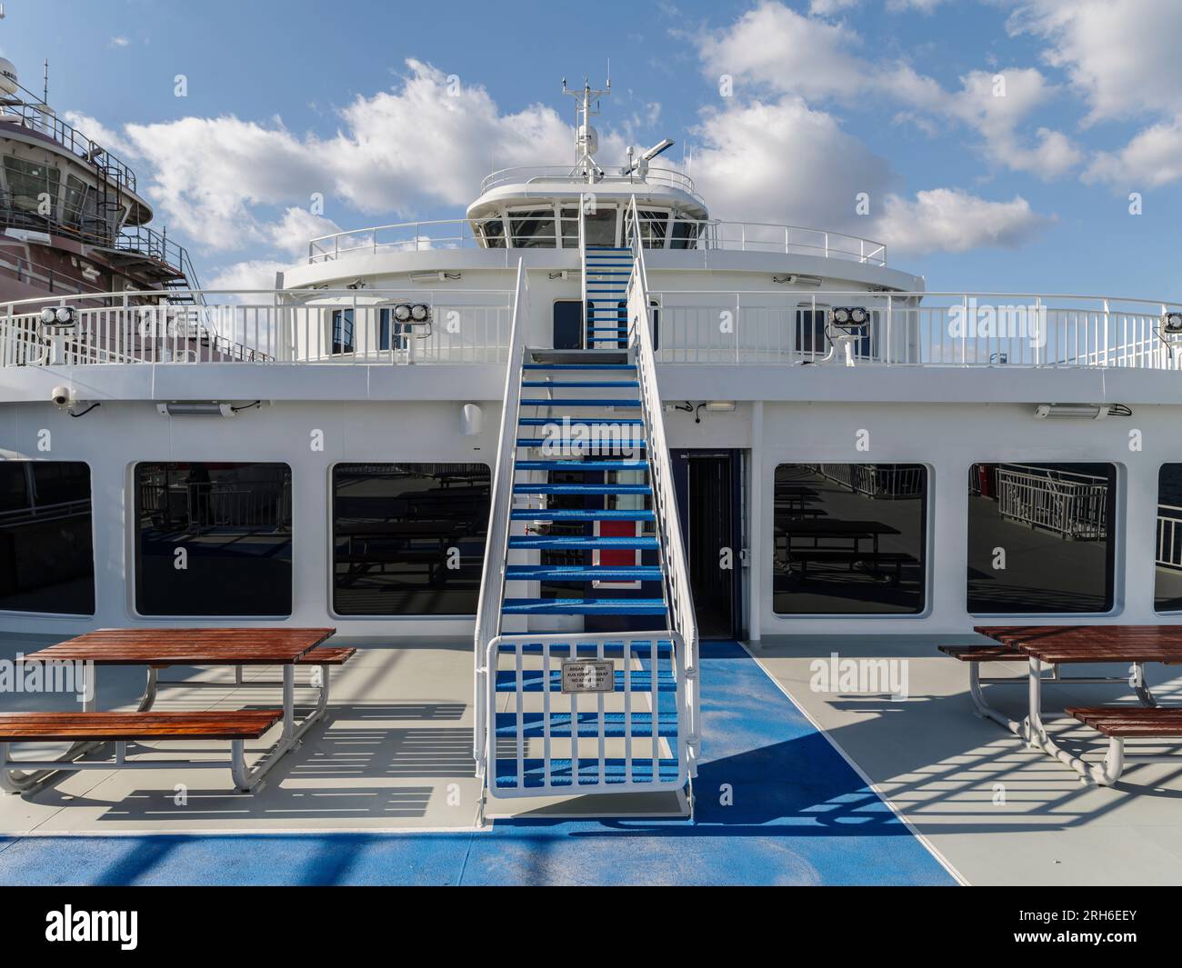 high quality and beautiful photo of front deck of a ship / cruise ...