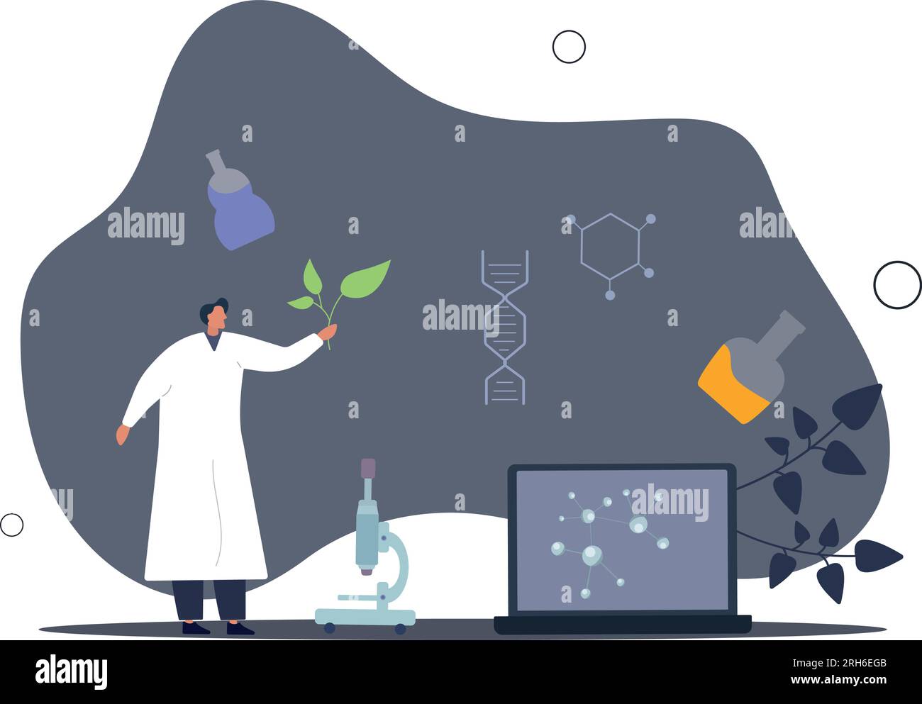 Biotech research with biology and technology science.Chemistry usage ...