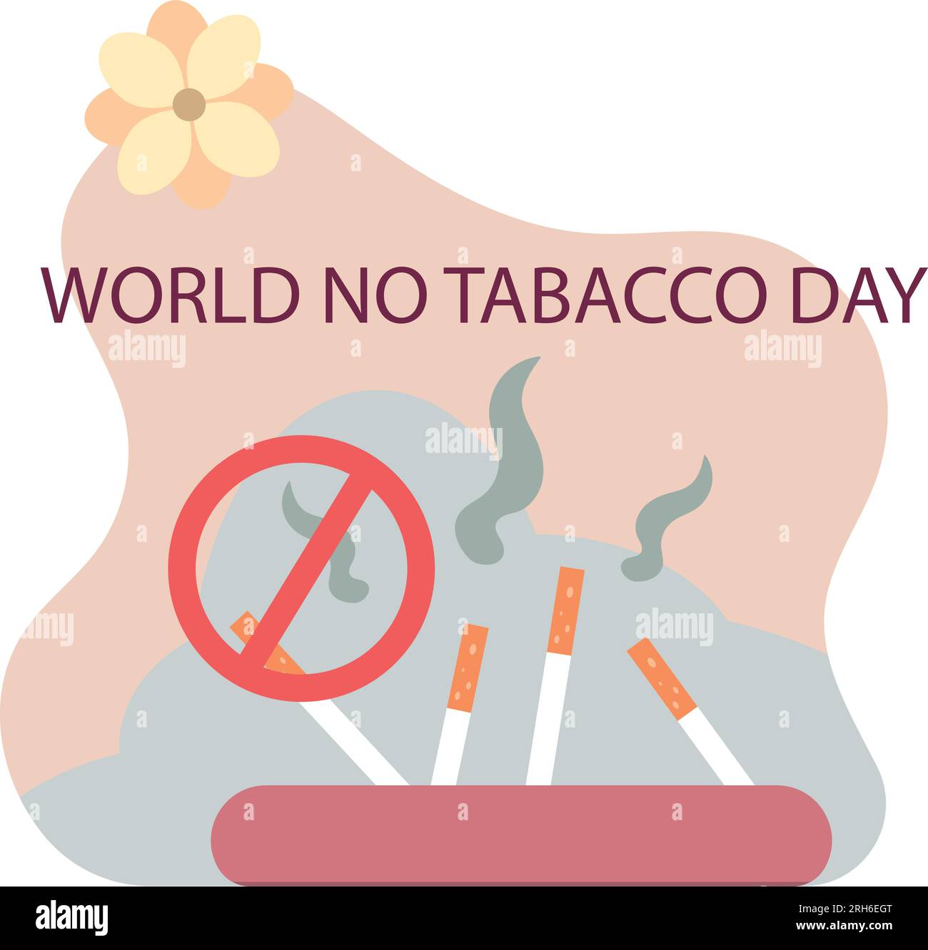World No Tobacco Day.bad habit prohibition banner.flat vector ...