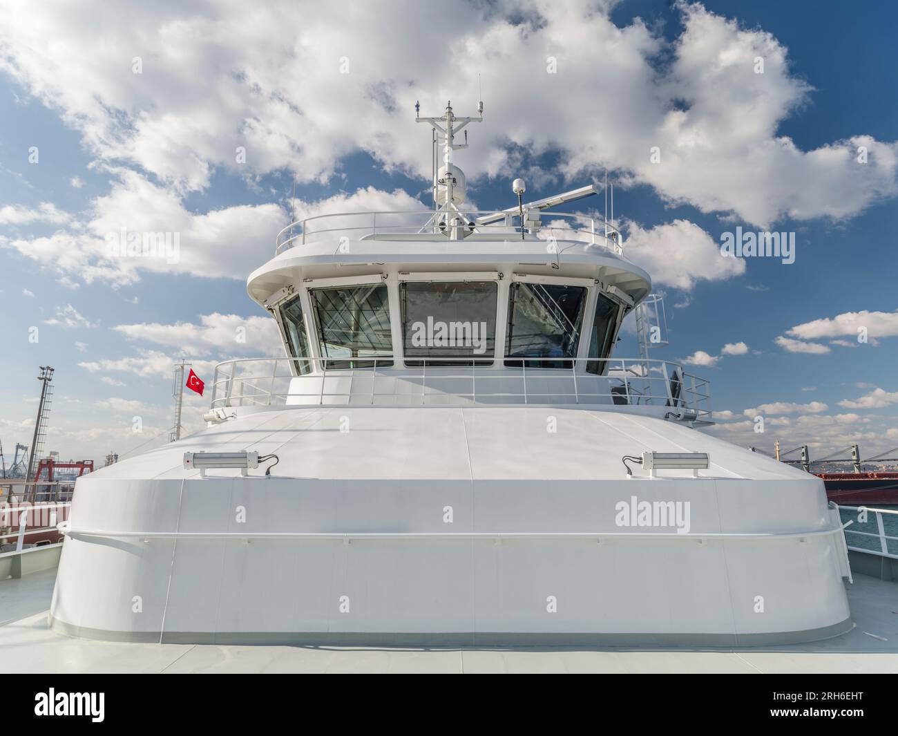 high quality and beautiful photo of front deck of a ship / cruise ...