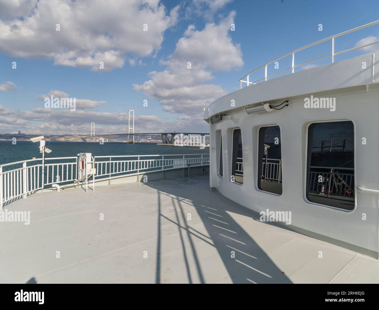 high quality and beautiful photo of front deck of a ship / cruise ...