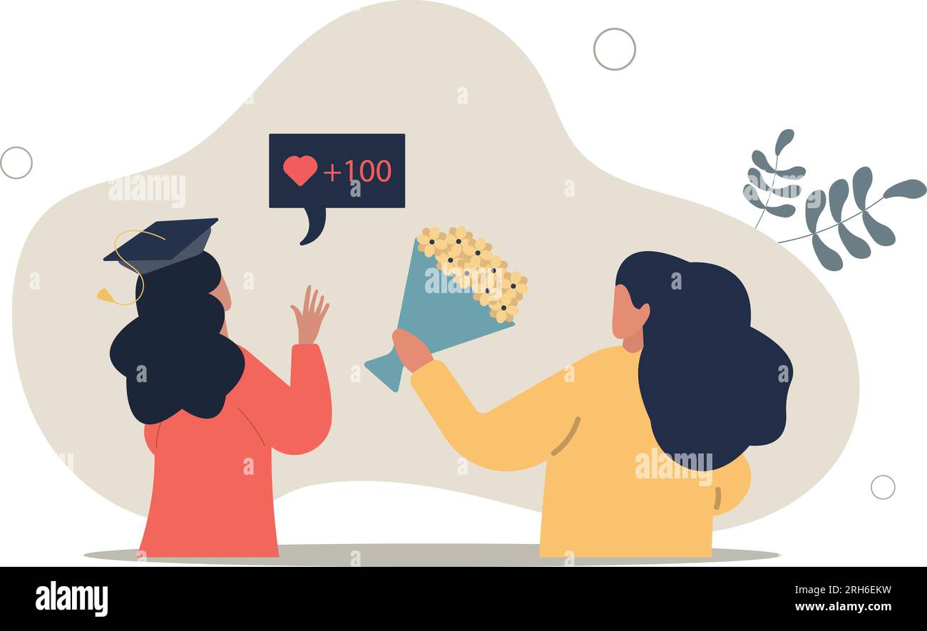 High school or college graduation. Celebration and diploma awarding ...