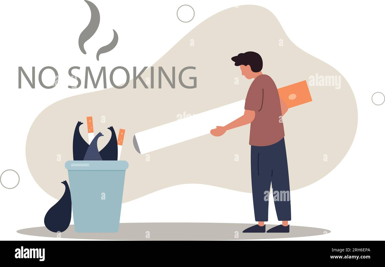 male character putting out a cigarette .protest concept against bad ...