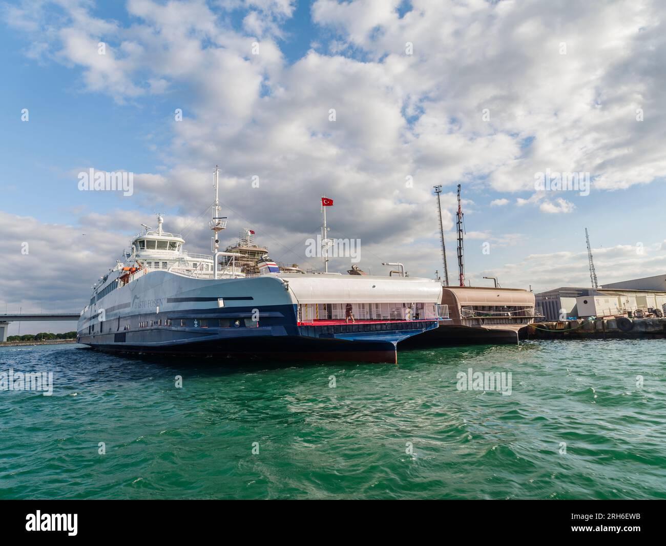 drone shot of a cargo ship in a docking station. import and export ...