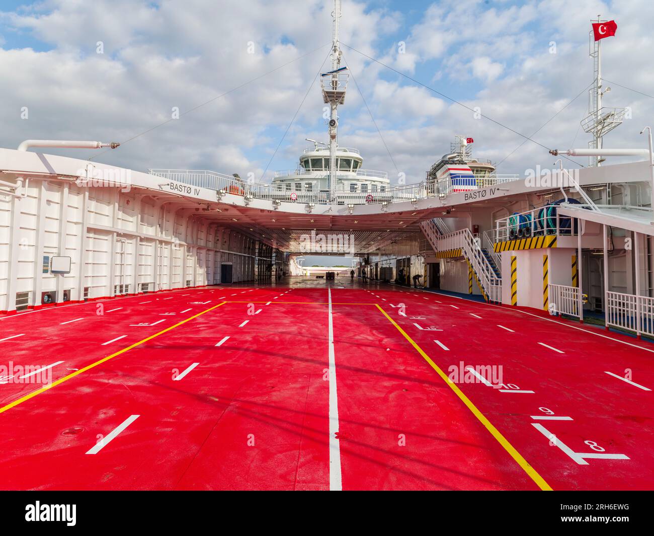 high quality and beautiful photo of front deck of a ship / cruise ...