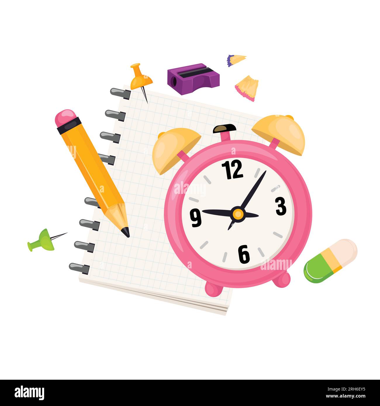 Notepad and pen clock Stock Vector Images - Alamy