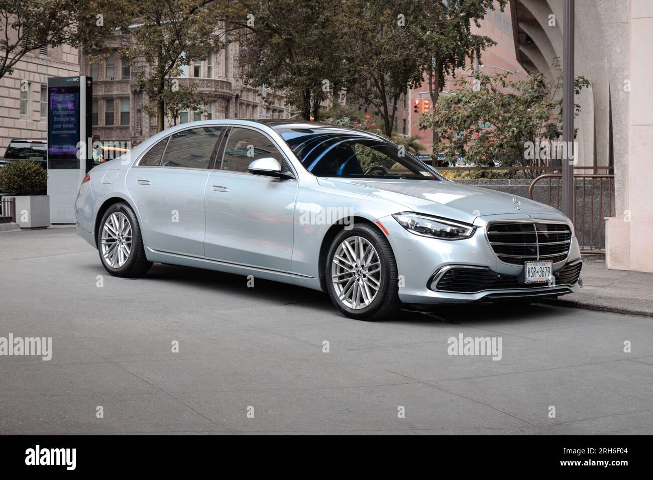NEW YORK, USA-AUGUST 7, 2023: Mercedes-Benz S-Class (W223), S 580 ...