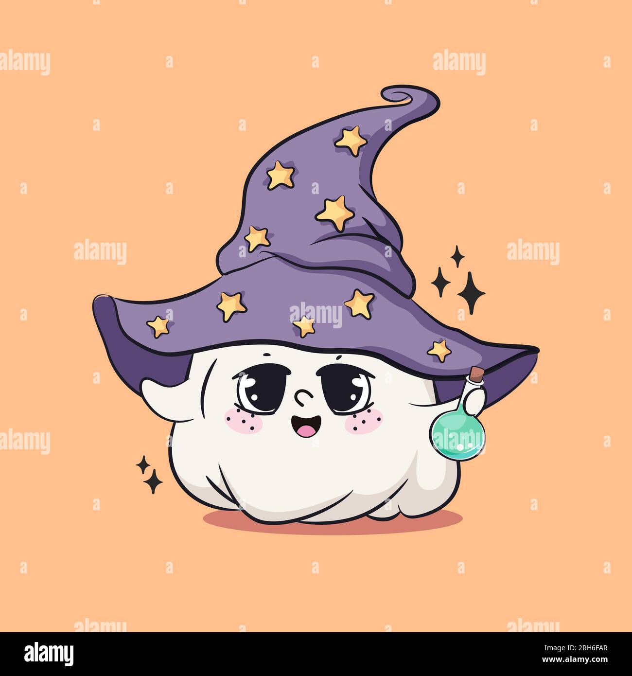 Cute halloween baby ghost. Cute cartoon character Stock Vector Image ...