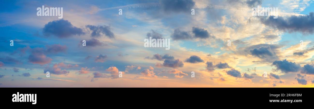 Real majestic sunrise sundown sky background with gentle colorful ...