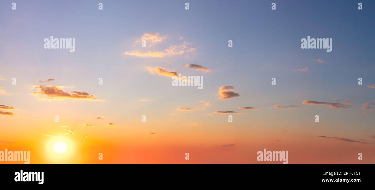 Gentle colors Panoramic Sunrise Sundown Sanset Sky with colorful clouds ...
