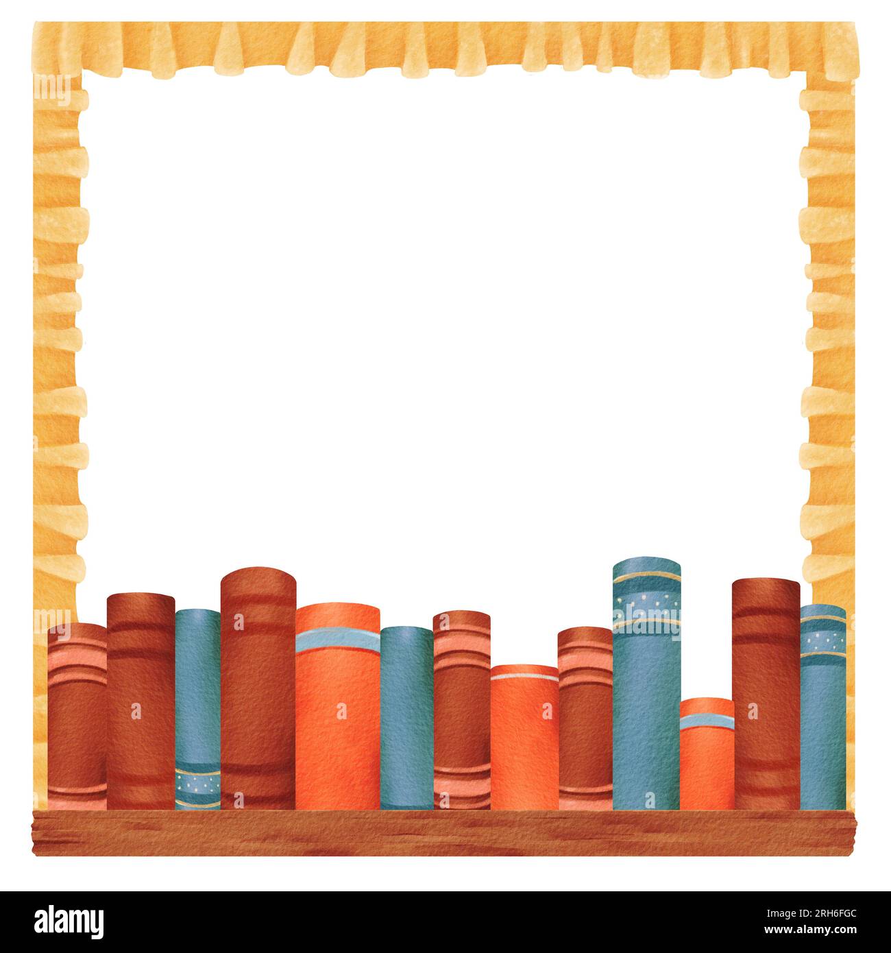 Stack Of School Books Border