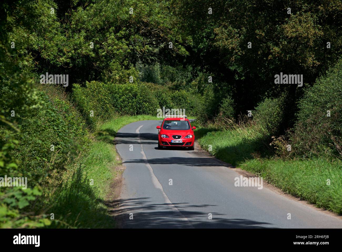 Car on country lane in East Yorkshire, England UK Stock Photo - Alamy