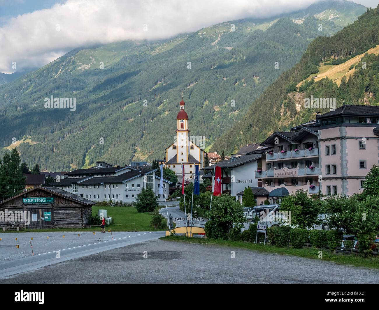 The image is of St Georg's Kirche, St George's Church in Neustift, the ...