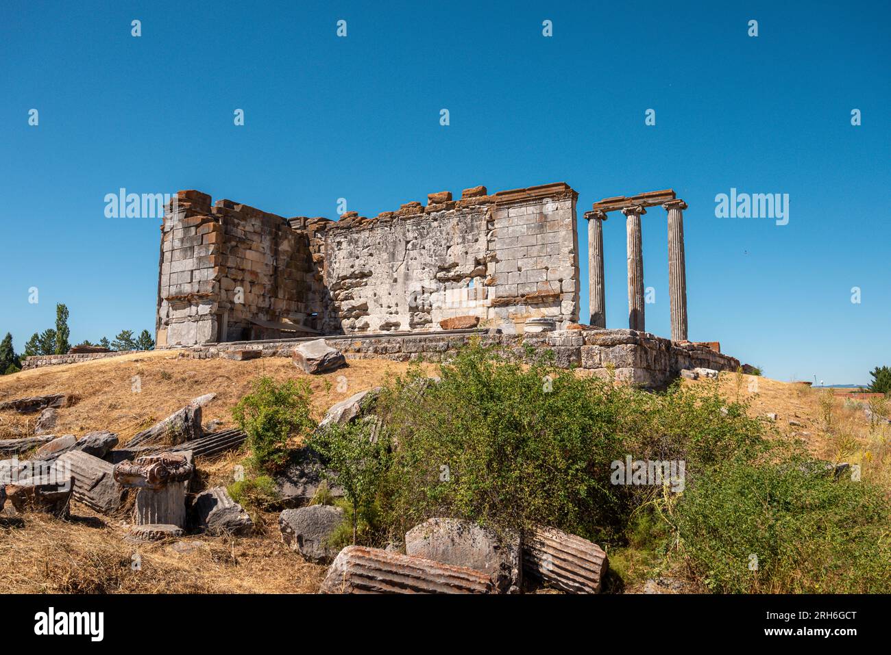 Zeus temple in the ancient city of Aizanoi in Kutahya Turkey Stock ...