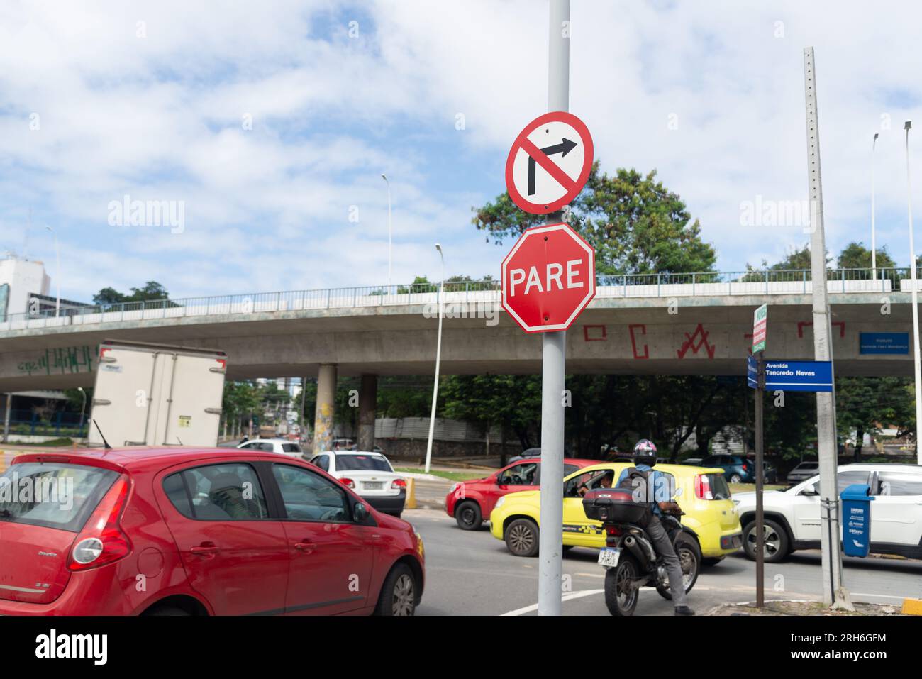 Salvador, Bahia, Brazil - August 11, 2023: A traffic sign that says it ...