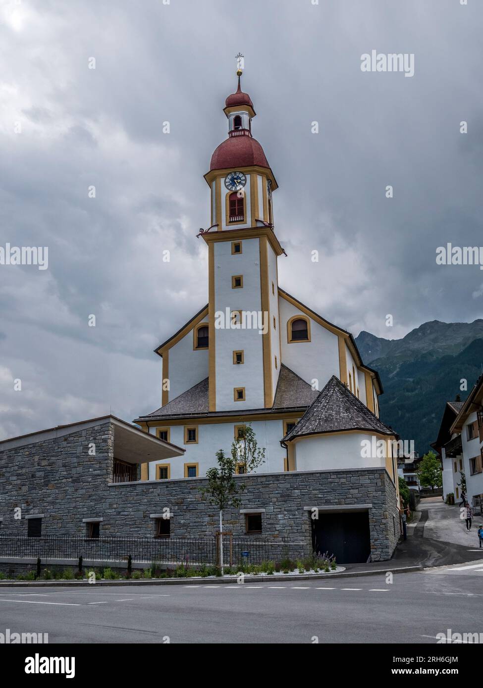 The image is of St Georg's Kirche, St George's Church in Neustift, the ...