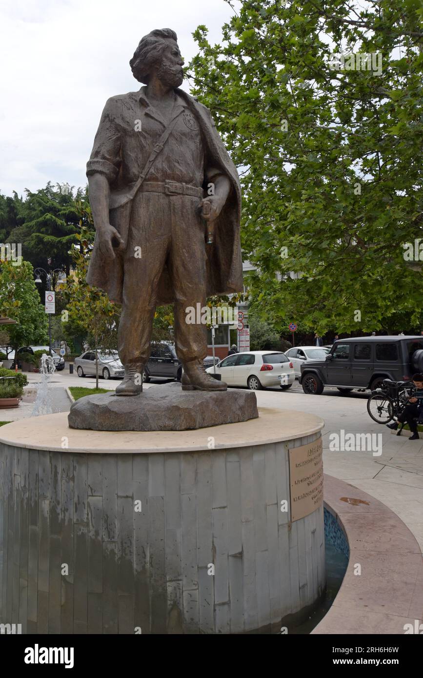 Statue of Adem Jashari, a founder of the Kosovo Liberation Army, a ...