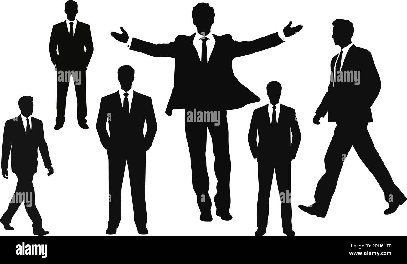 Business people, group of businessmen in formal clothing standing ...