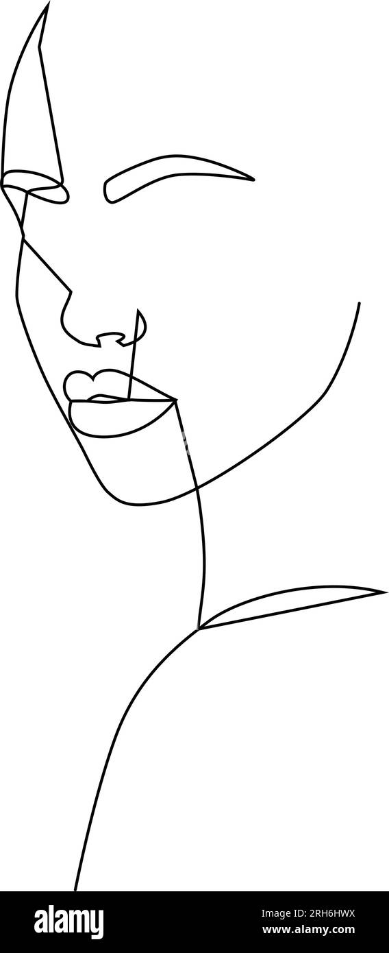 Portrait along the lines. Drawing in the style of one line Stock Vector ...