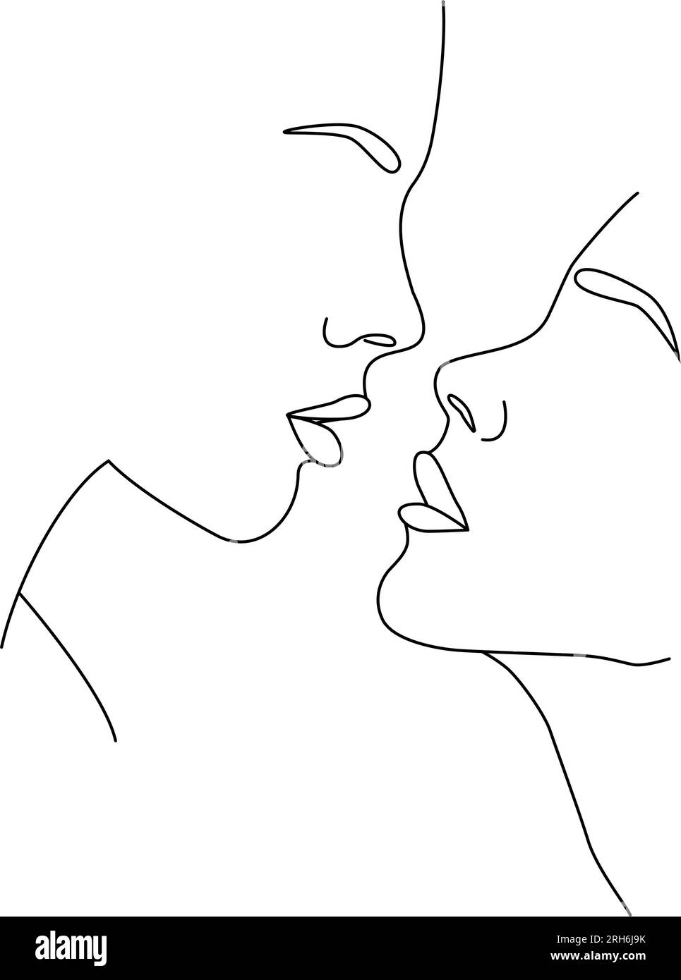 Abstract minimal female portrait. Minimalist continuous linear sketch ...