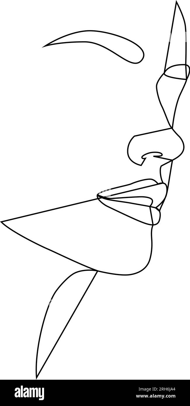 Portrait along the lines. Drawing in the style of one line Stock Vector ...