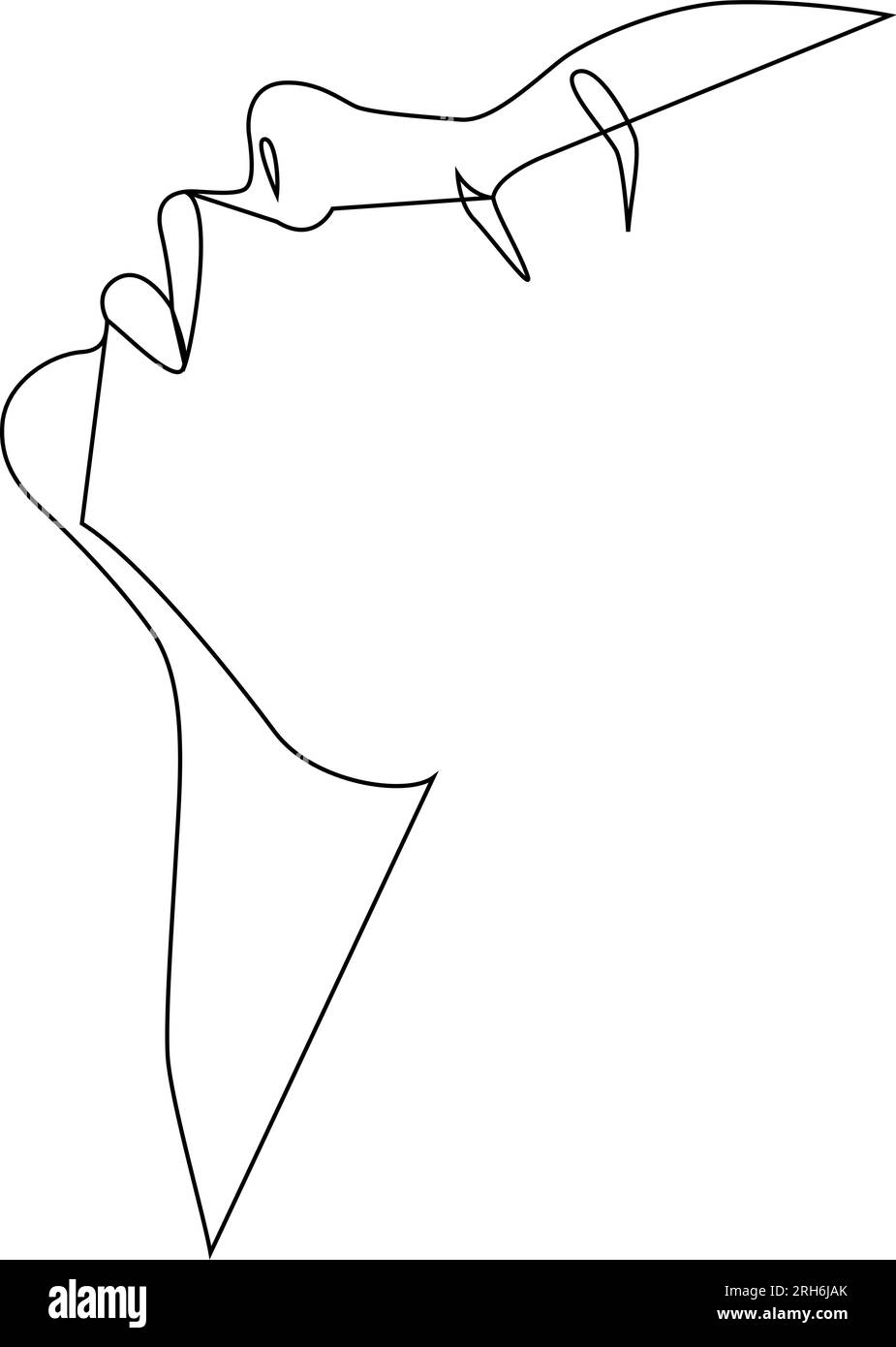 Portrait along the lines. Fashionable linear portrait of a young ...