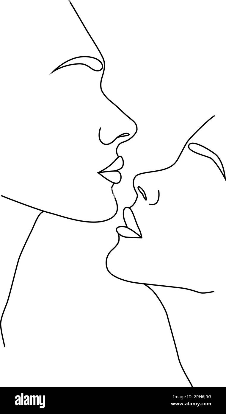 Abstract Minimal Female Portrait Minimalist Continuous Linear Sketch