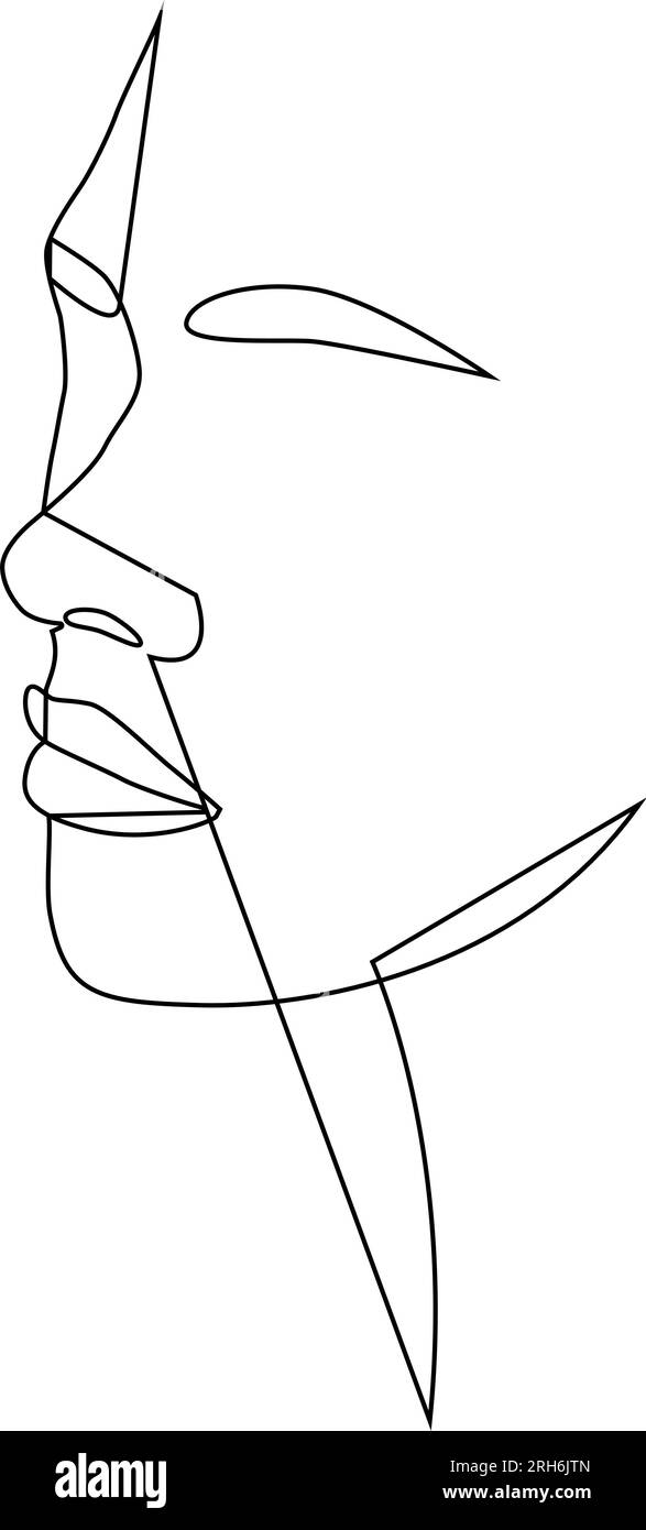 Portrait along the lines. Drawing in the style of one line Stock Vector ...