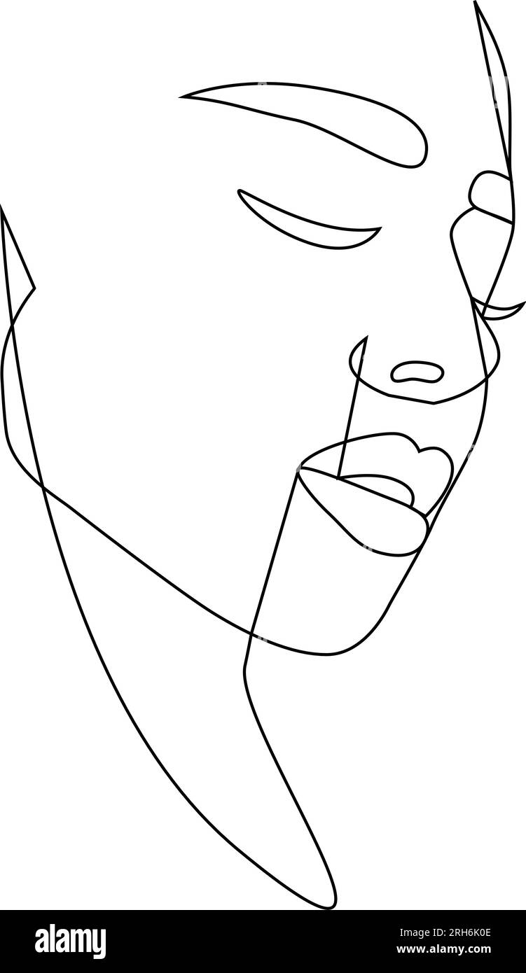 Portrait along the lines. Drawing in the style of one line Stock Vector ...