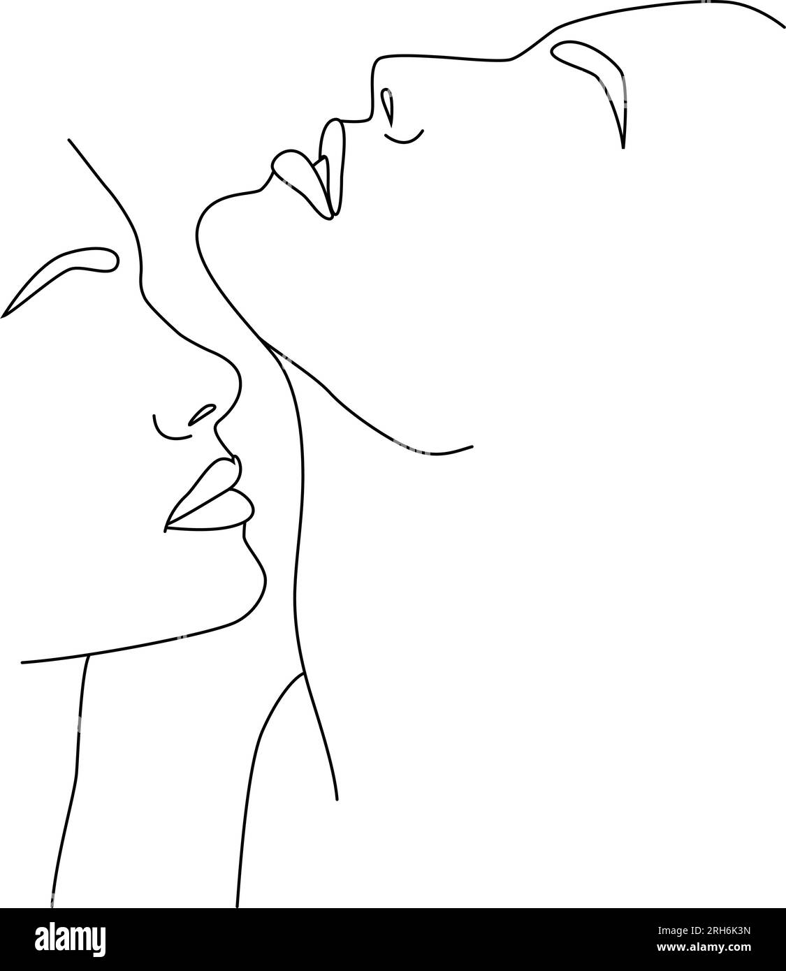 Portrait along the lines. Abstract artistic drawing of a female face ...