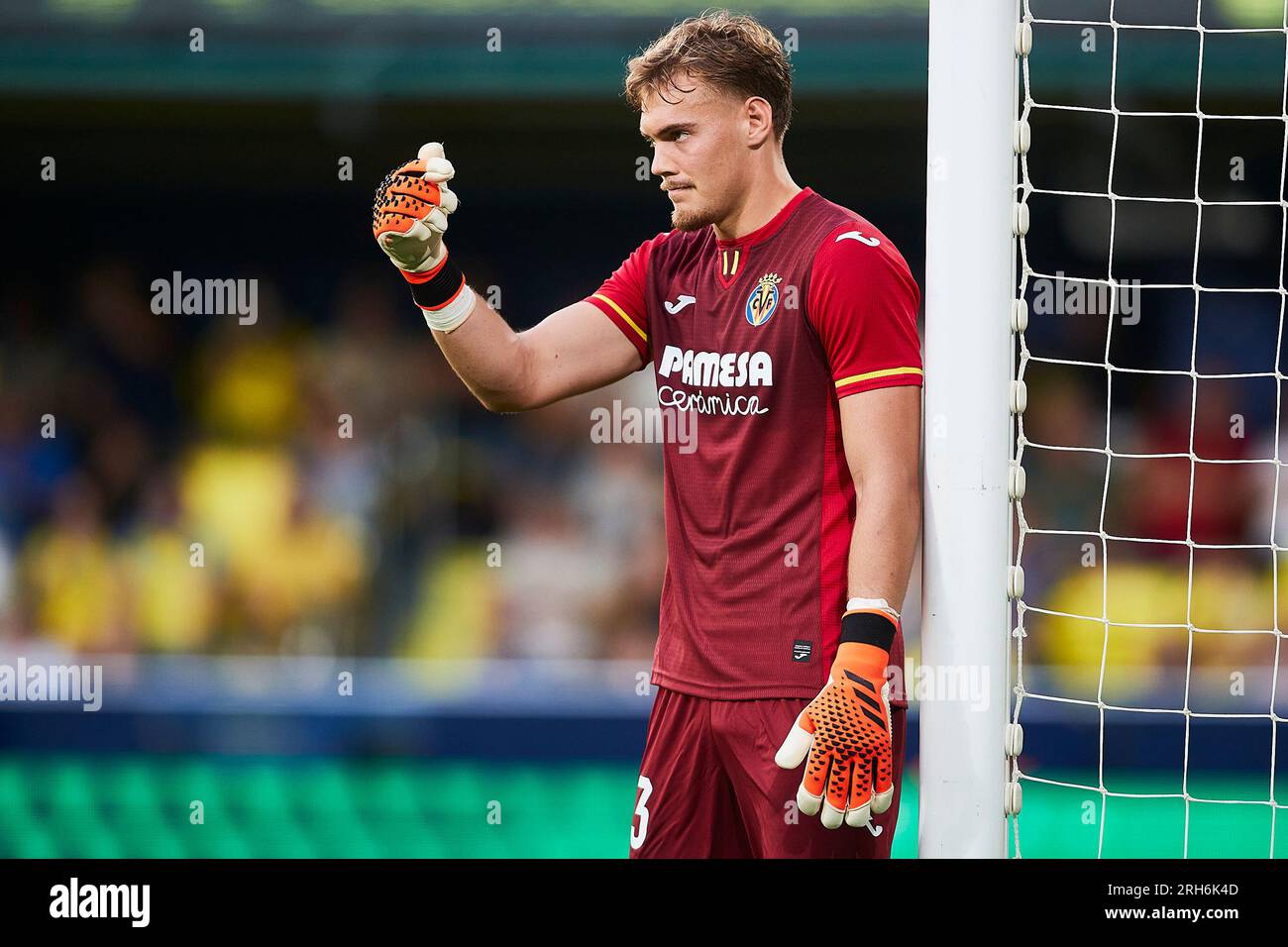Filip Jorgensen (Villarreal CF, #13) reacts during the LaLiga match ...