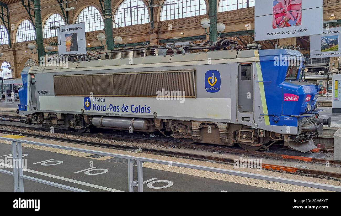 French Electric Locomotive Trains at Gare du Nord Stock Photo - Alamy