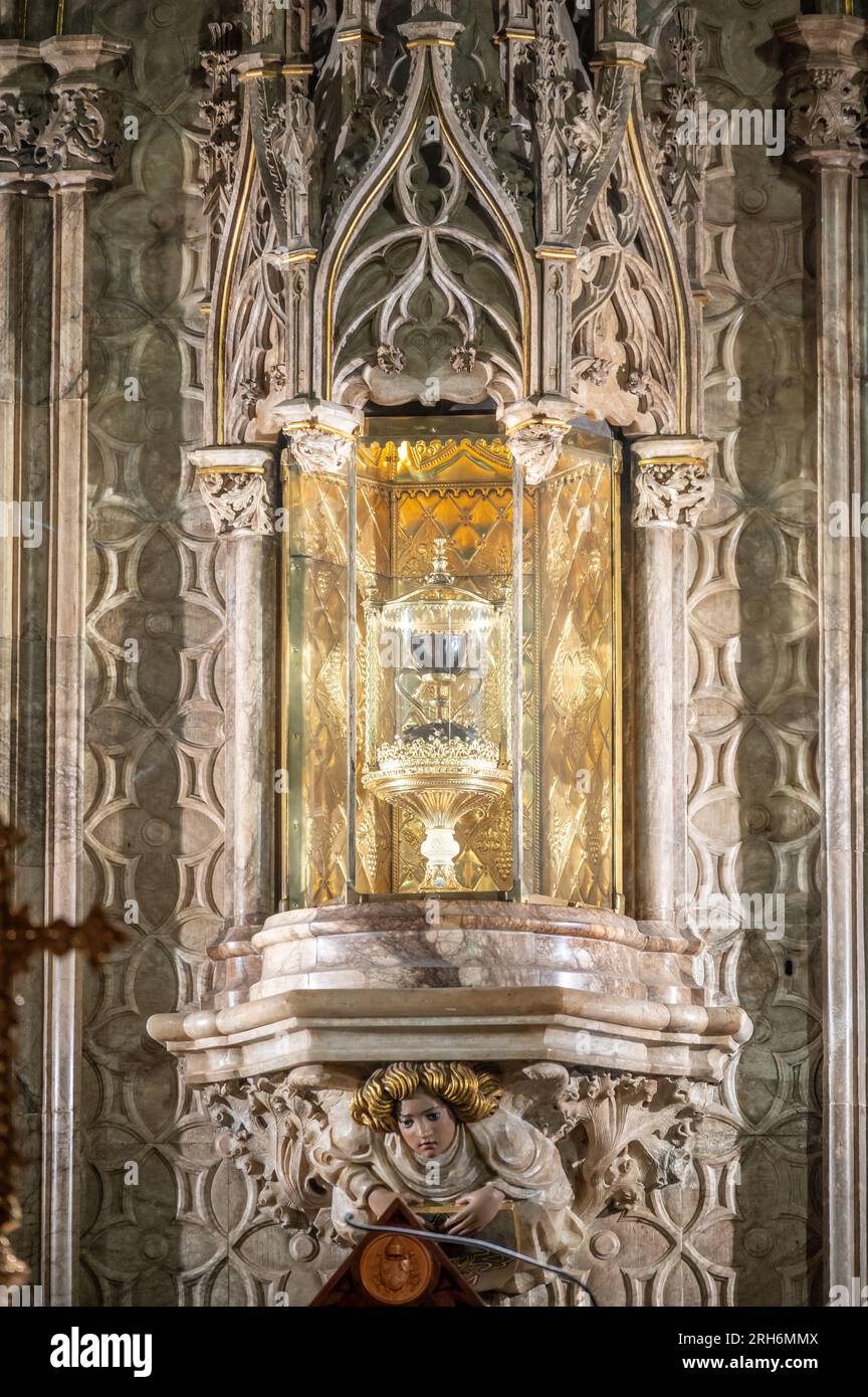 Valencia, Spain - July 25, 2023: Holy Grail inside Chepel of the Holy ...