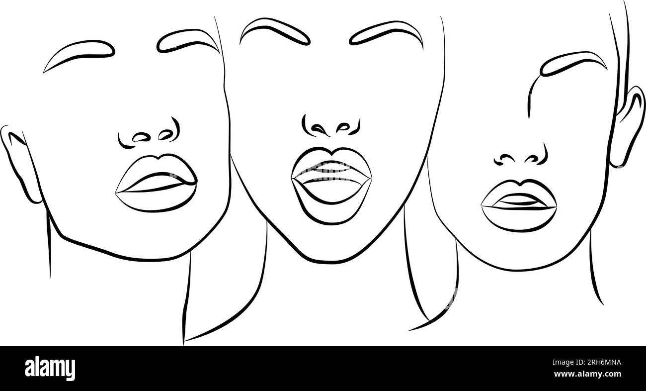 Portrait by line. Drawing of a woman Stock Vector Image & Art - Alamy