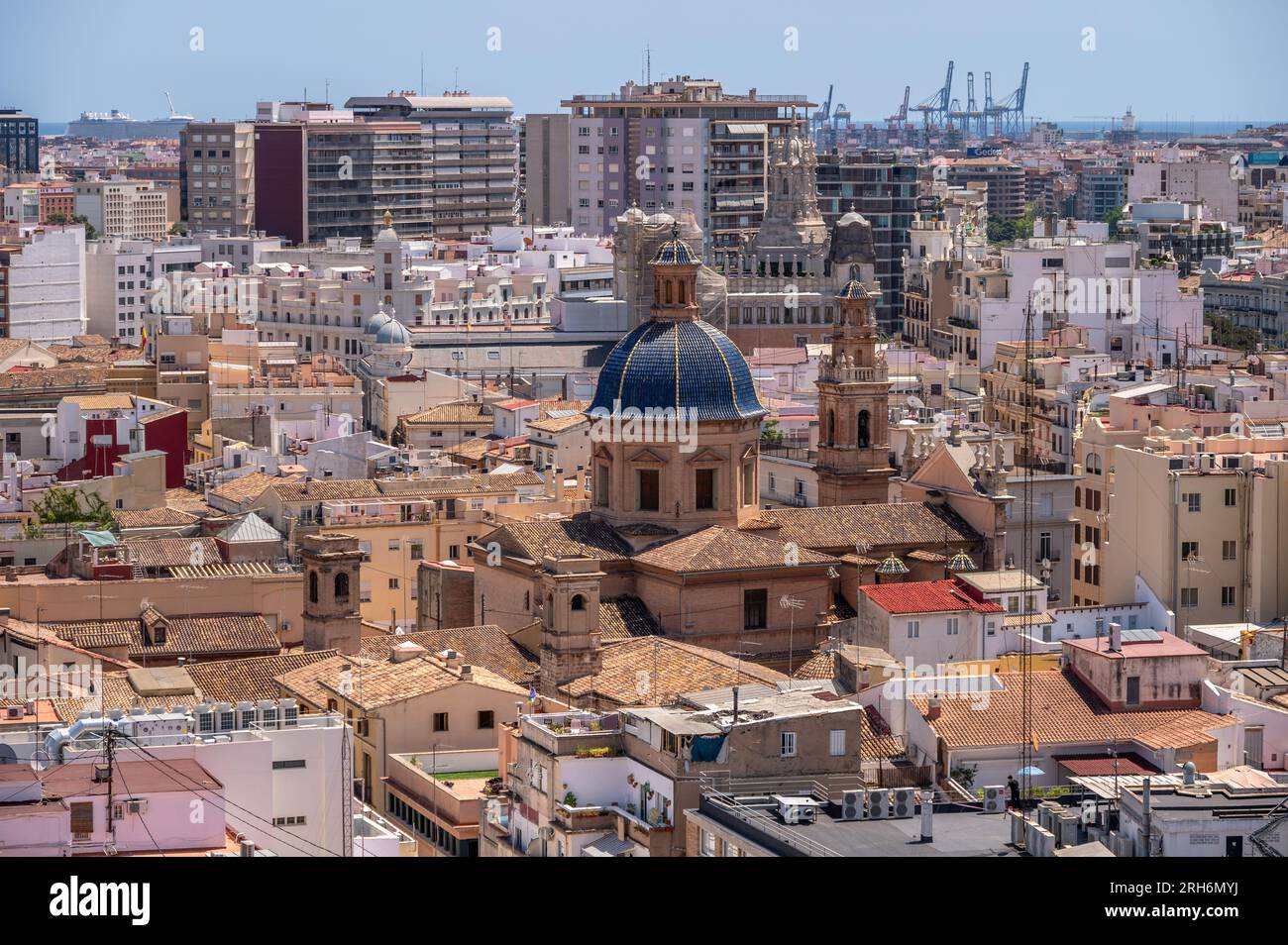 Views of Valancia from the tower of Valancia's main Cathedral Stock ...