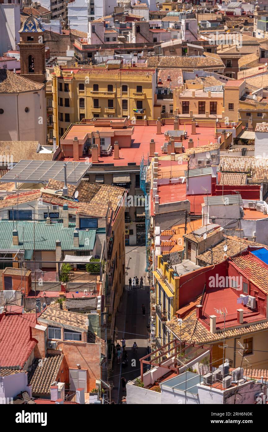 Views of Valancia from the tower of Valancia's main Cathedral Stock ...