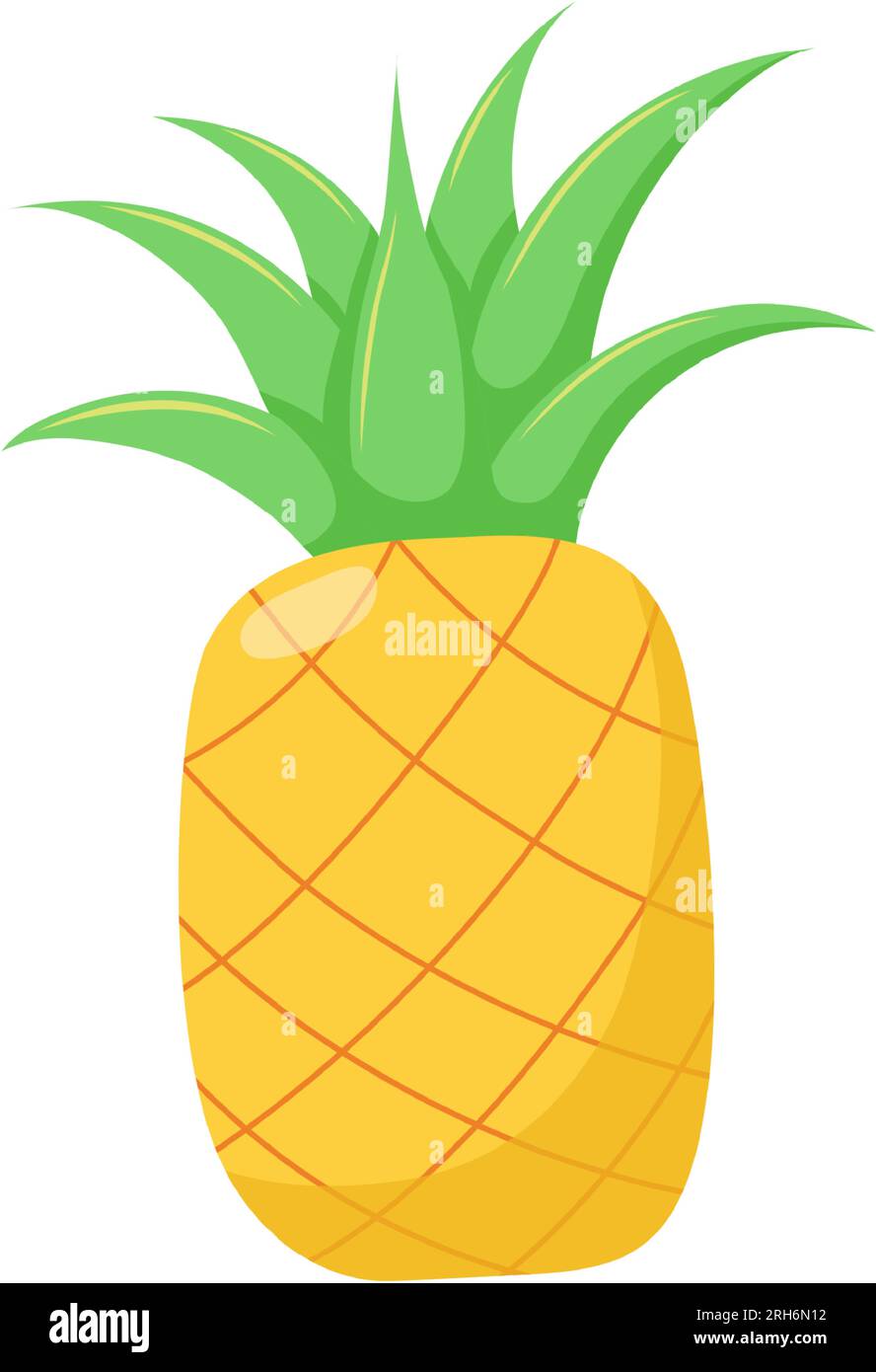 Funny cartoon pineapple. Cute fruit. Vector food illustration isolated ...