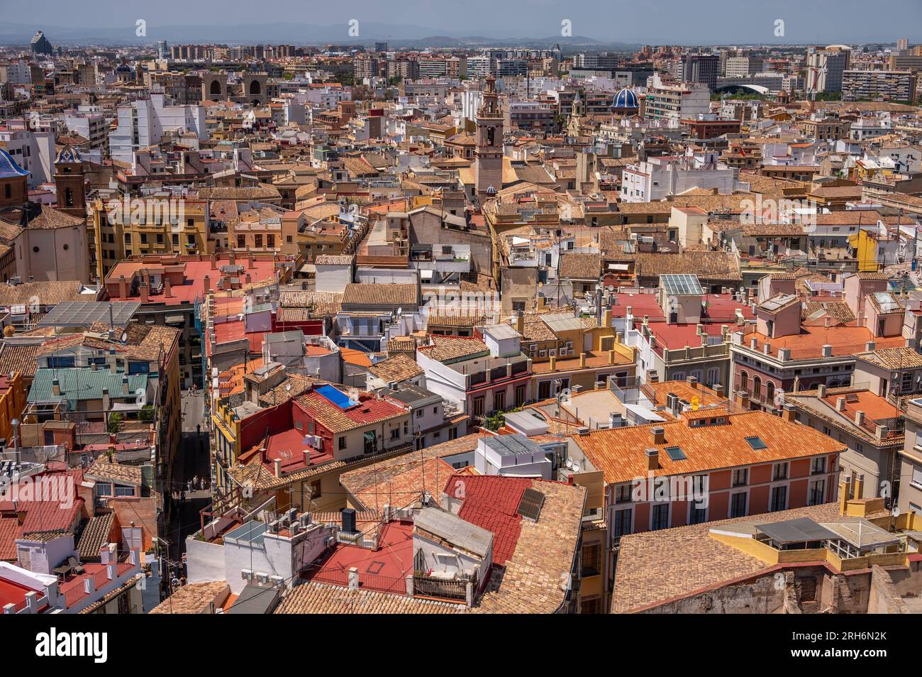 Views of Valancia from the tower of Valancia's main Cathedral Stock ...