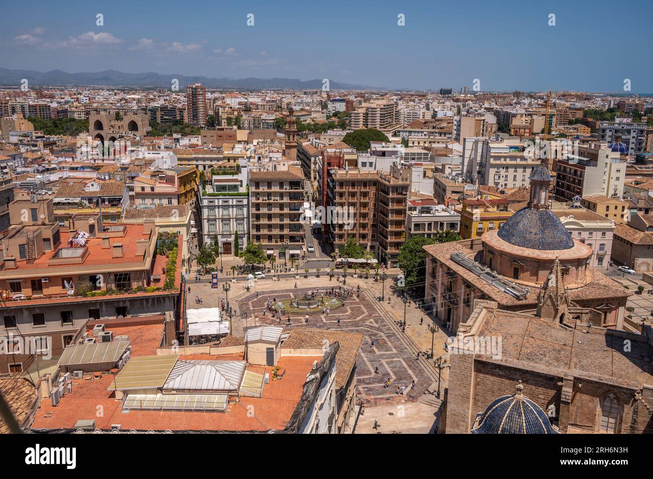 Views of Valancia from the tower of Valancia's main Cathedral Stock ...