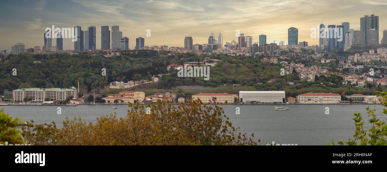 Istanbul, Turkey - May 6, 2023: Aerial panoramic view from Fethi Pasha ...