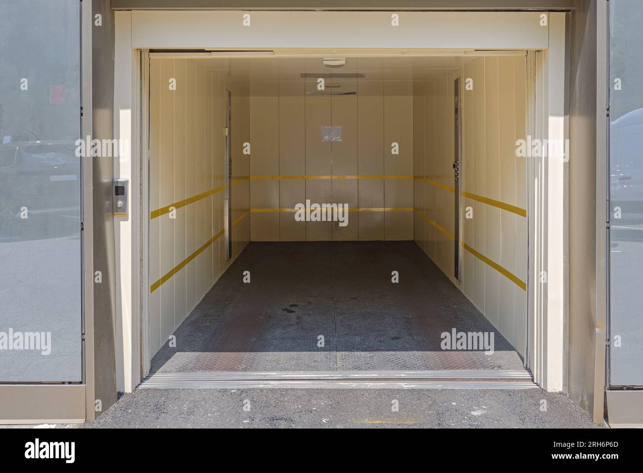 Open Door at Elevator Lift for Cars Access to Underground Parking ...