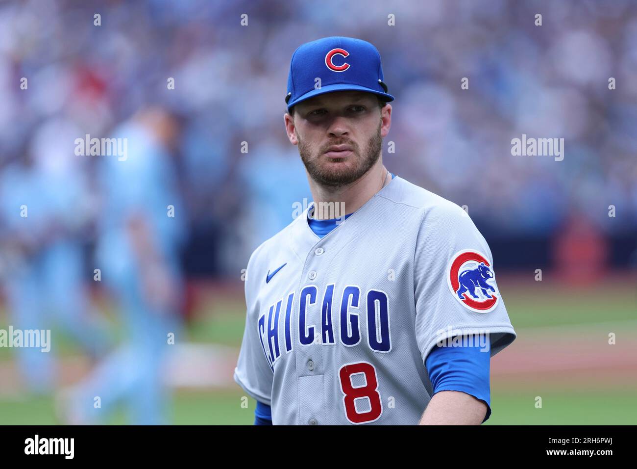 TORONTO, ON - AUGUST 12: Toronto Blue Jays second baseman Cavan Biggio ...