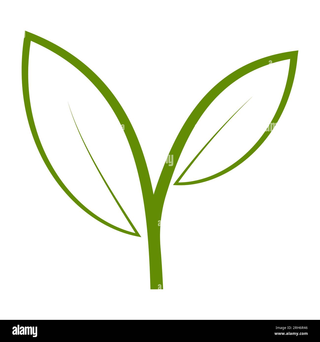 Growth icon green sprout plant leaves, growth leaves letter y Stock ...