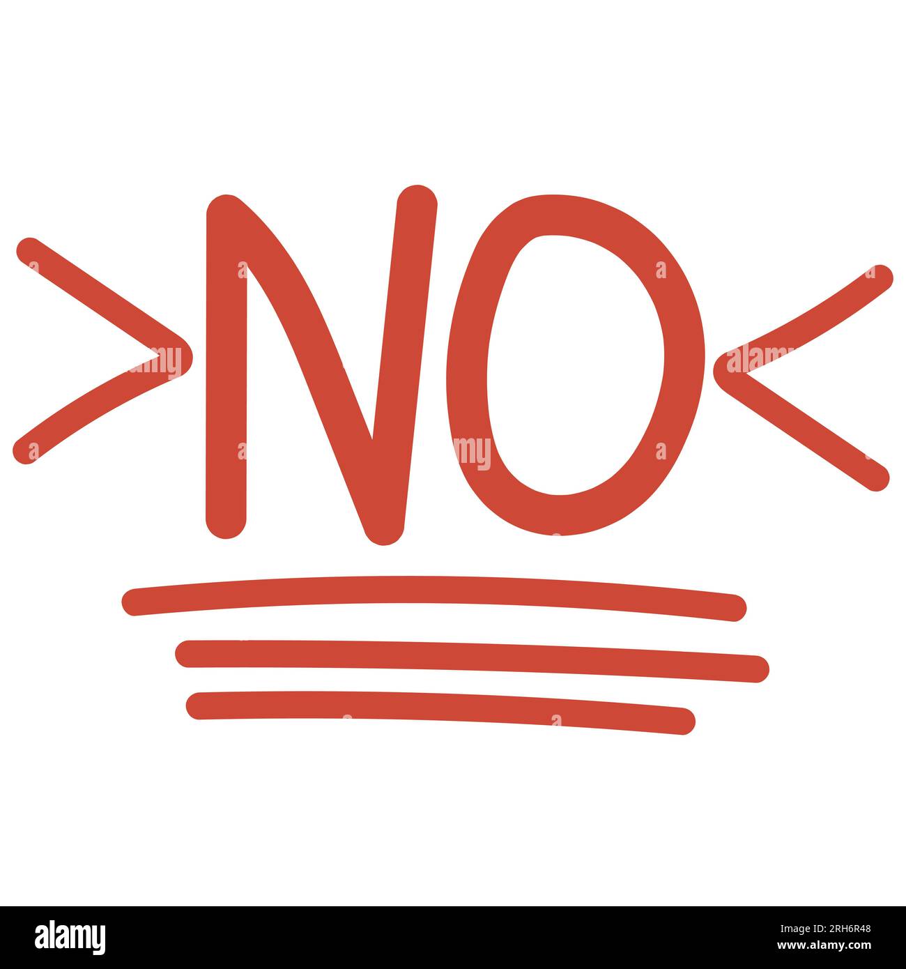 Hand drawn no icon, red sign no disagreement denial symbol Stock Vector ...
