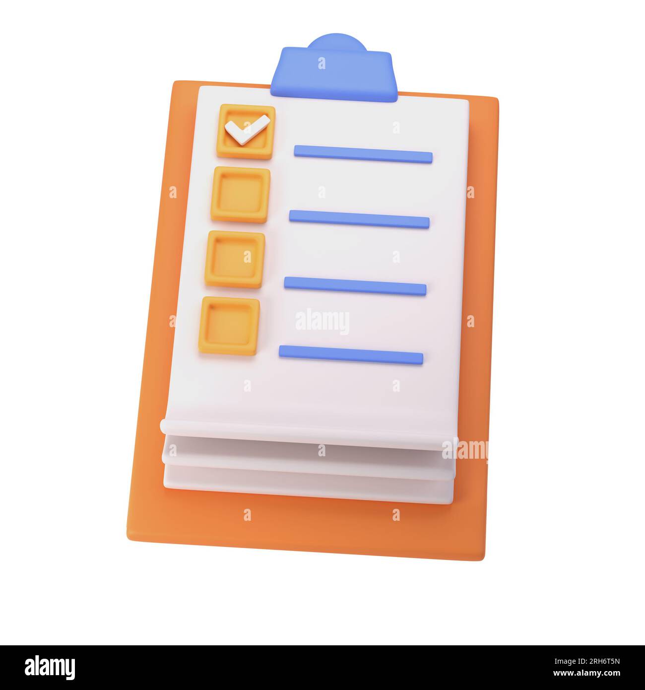 3d white clipboard icon task management todo check list on orange plane ...